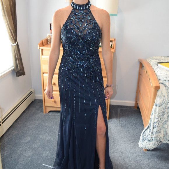 Sean Collection | Dresses | Sean Collection Navy Blue Gownprom Dress ...